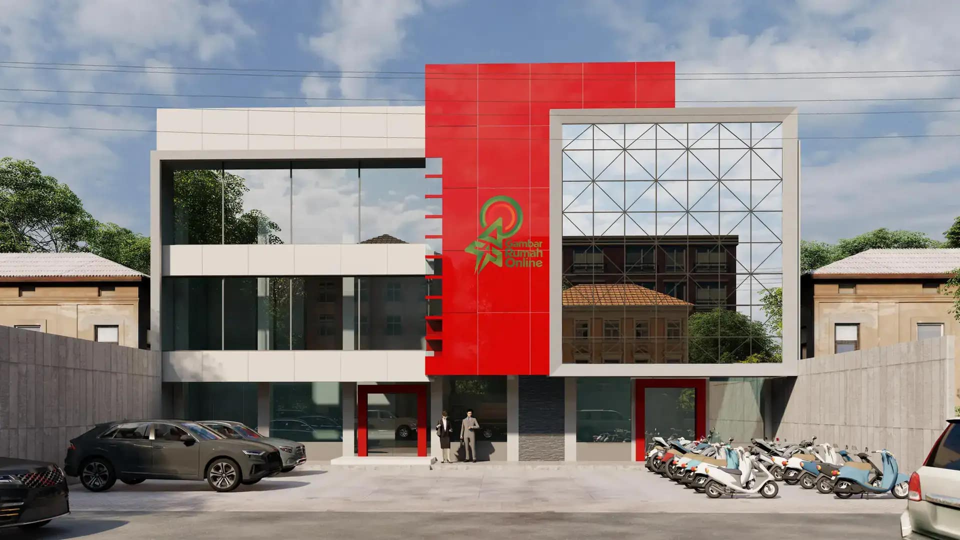 Desain Arsitektur Facade Kantor Mrs. I - Gambar Rumah Online